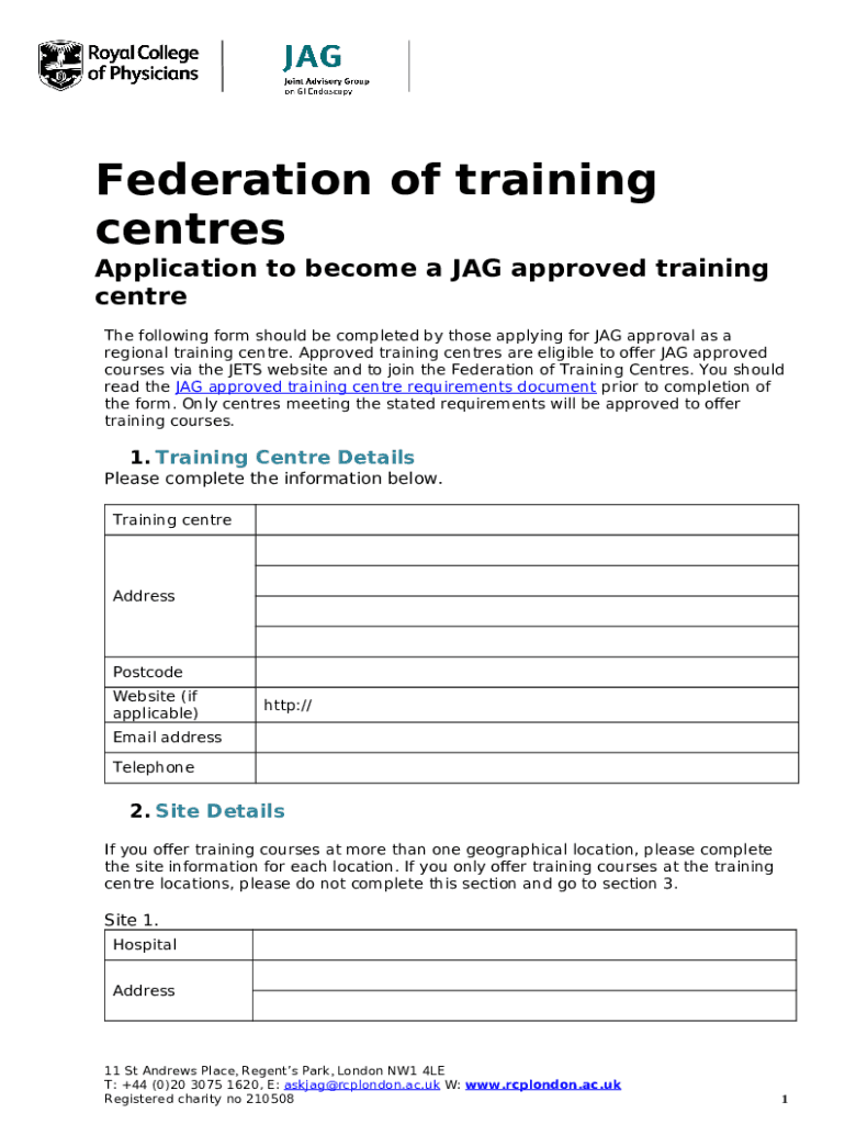 How to become a training centre - JETS - JAG accreditation Doc Template ...