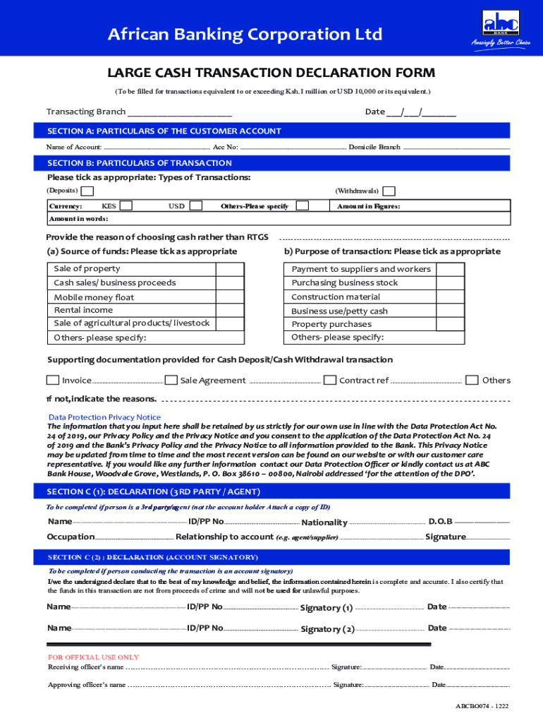 Fillable Online LARGE CASH DECLARATION FORM-REVIEWED COPY Fax Email ... Fillable Online LARGE CASH DECLARATION FORM-REVIEWED COPY Fax Email ...