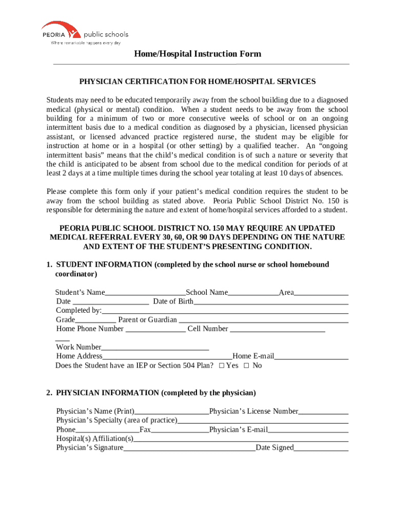 Home/Hospital Instruction Doc Template | pdfFiller