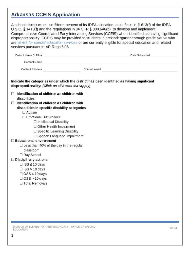 Coordinated Early Intervening Services (CEIS) Under IDEA ... Doc ...