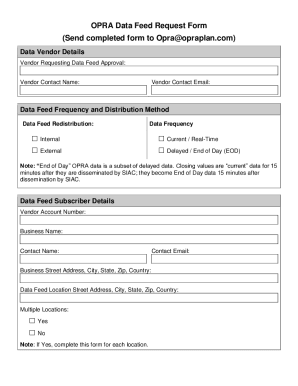 Fillable Online OPRA Data Feed Request Form (Send completed form to ...