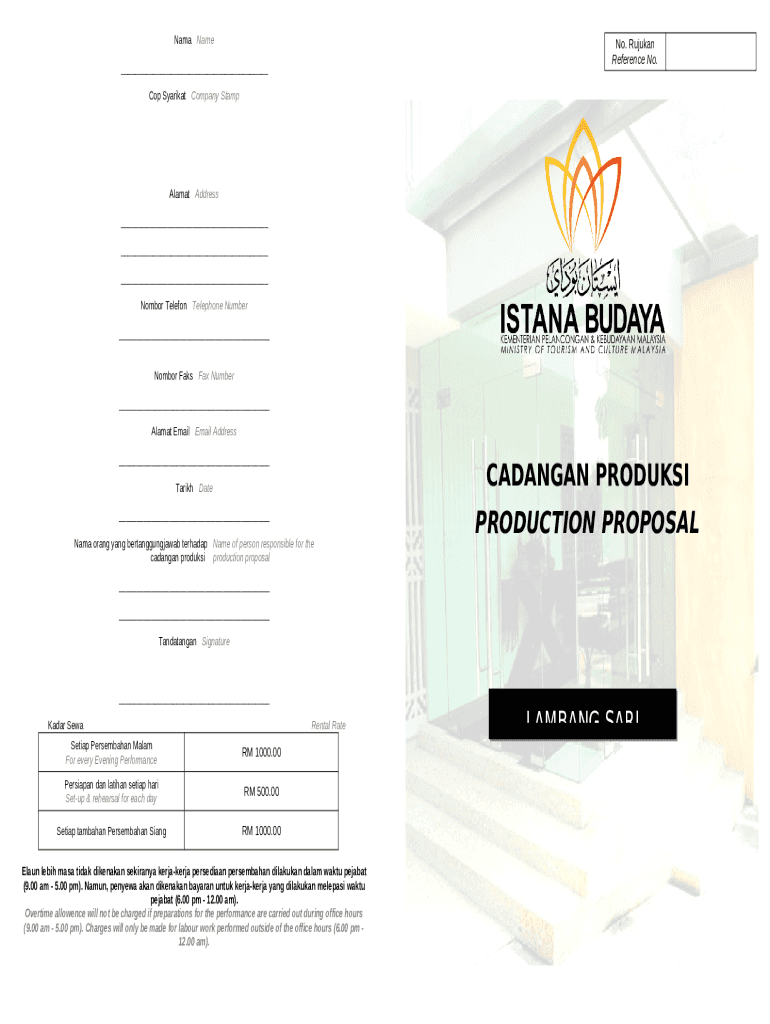 cadangan produksi production proposal Doc Template | pdfFiller