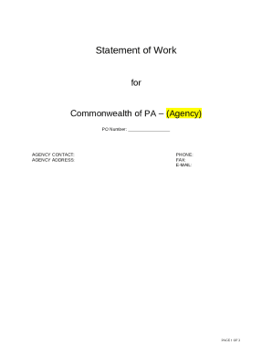 Commonwealth of PA - (Agency) Doc Template | pdfFiller