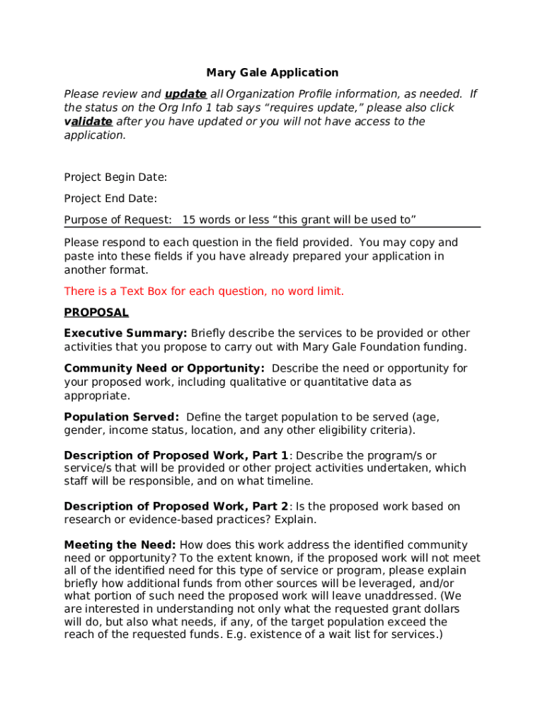 Mary-Gale-Application-Template- ... Doc Template | pdfFiller