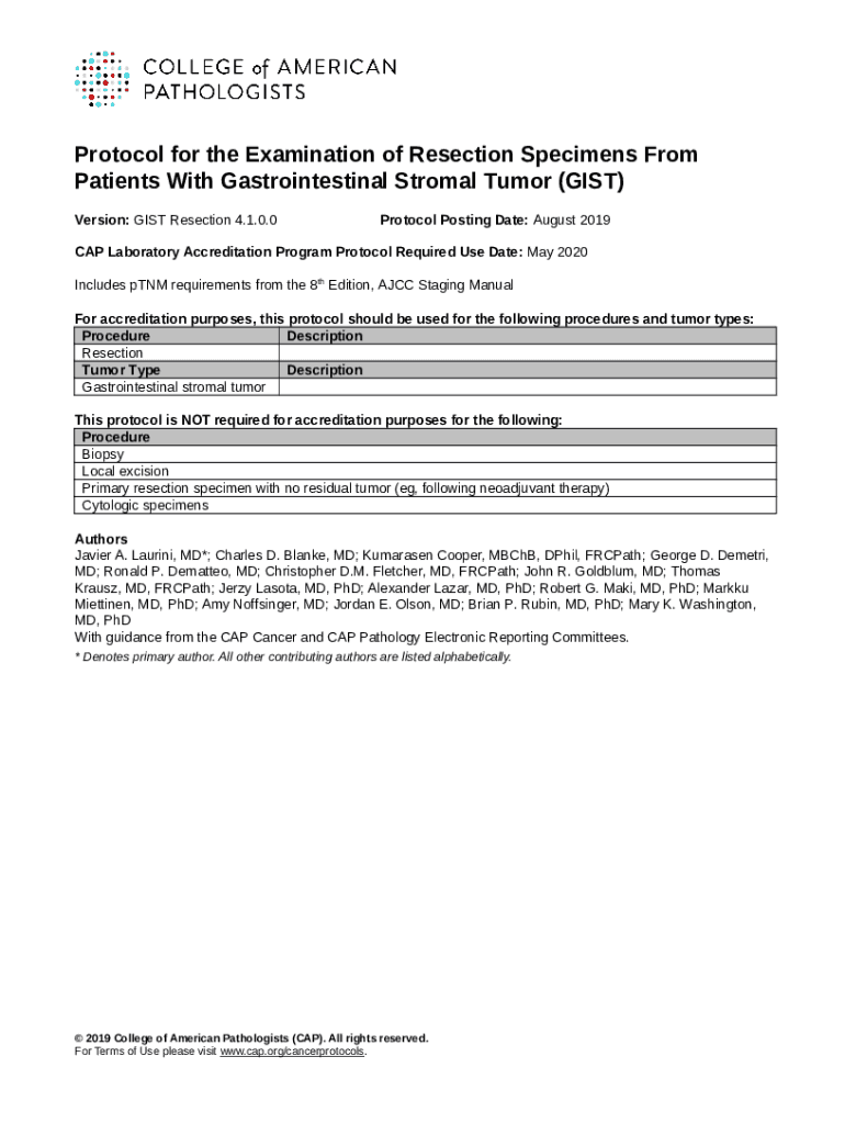 Gastrointestinal Stromal Tumors Treatment (PDQ) Doc Template | pdfFiller