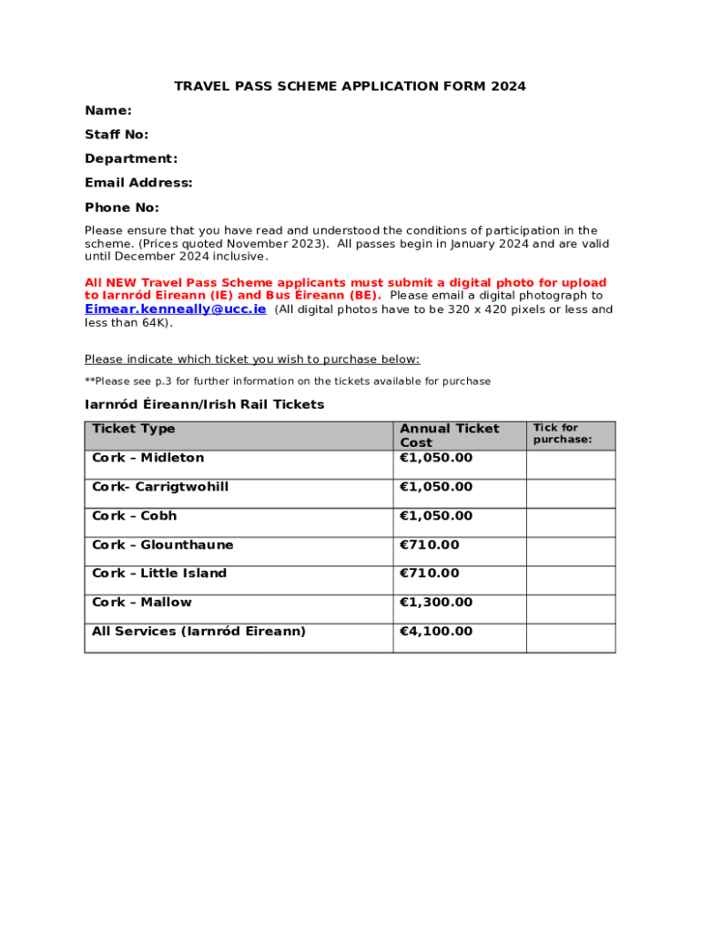 Department of Education Annual Travel Pass Application for ... Doc Template | pdfFiller