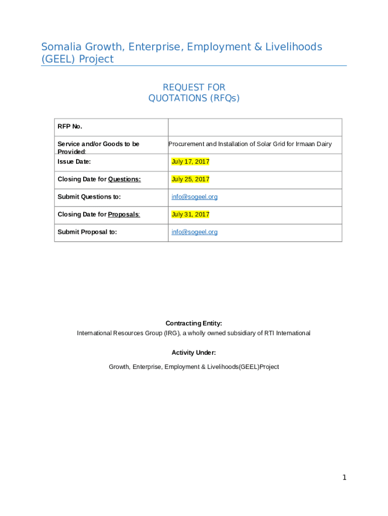 RFQ 155/20 Supply, delivery and installation of solar panels Doc ...