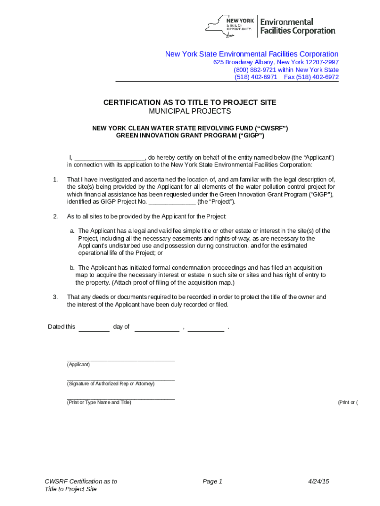 CWSRF Application Kit s - efc ny Doc Template | pdfFiller