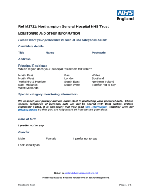 Northampton General Hospital NHS Trust Non-executive ... Doc Template | pdfFiller