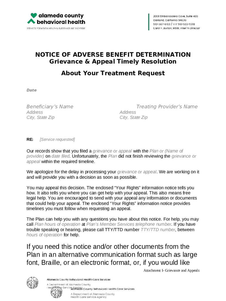 GRIEVANCE AND APPEALS PROCESS If you have a ... Doc Template | pdfFiller