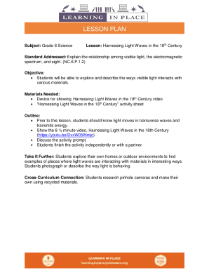 Fillable Online Visible Light and the Electromagnetic Spectrum - Lesson ...