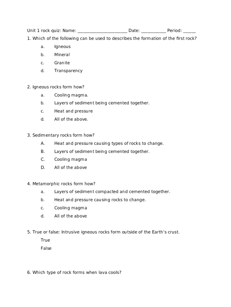 Multiple Choice Questions -- Geologic Time - Chapter 8 Doc Template ...