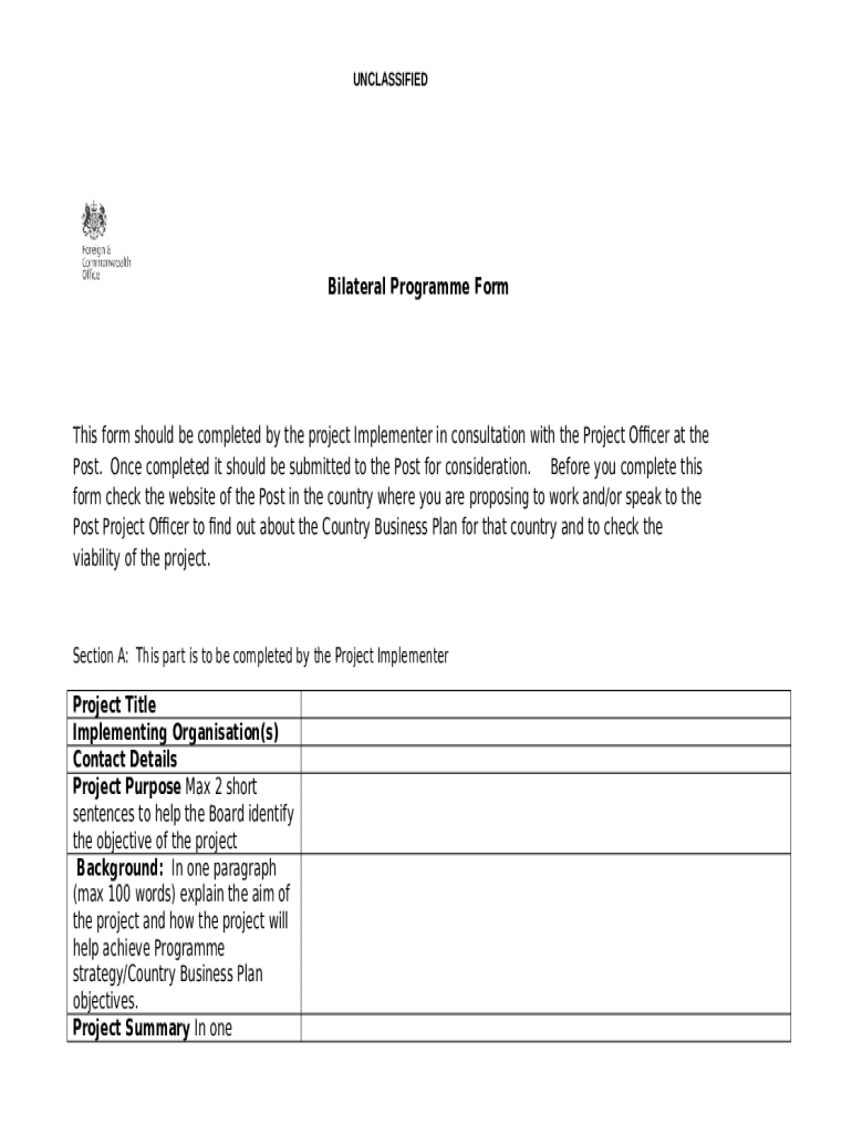 120213 BPF . Bilateral Programme Budget Doc Template | pdfFiller