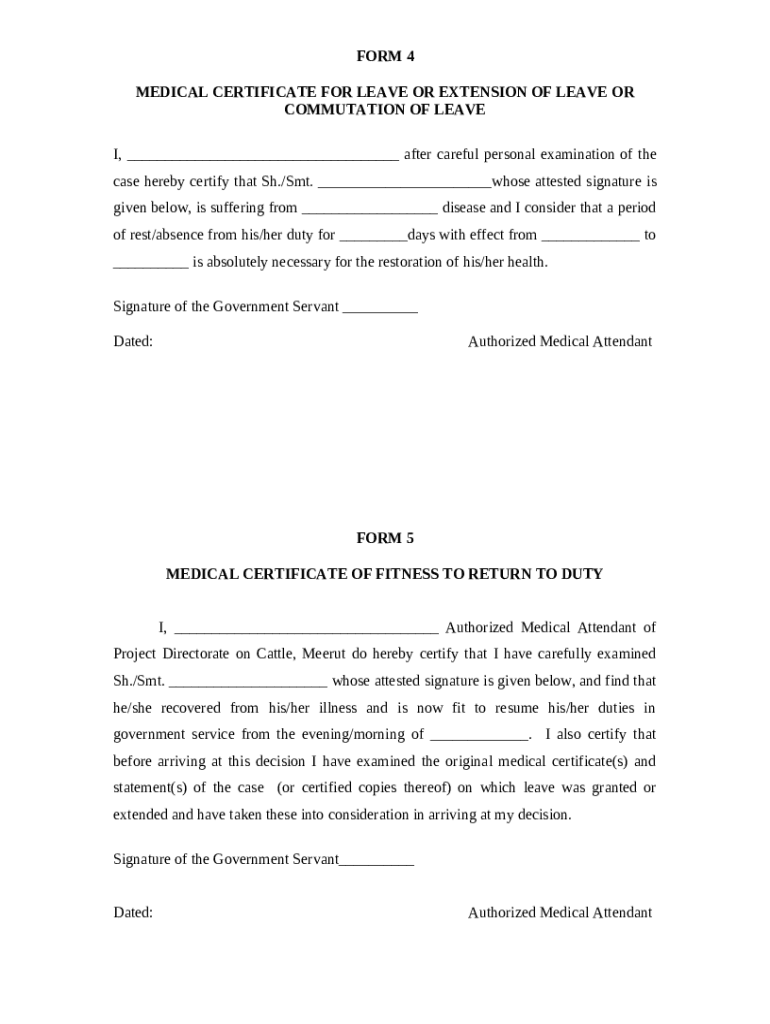 Medical Certificate 4 Doc Template | pdfFiller