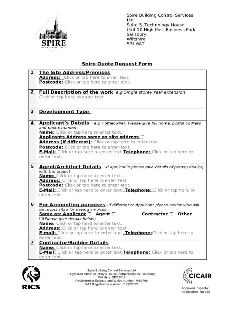spire-quote-.docx Doc Template | pdfFiller
