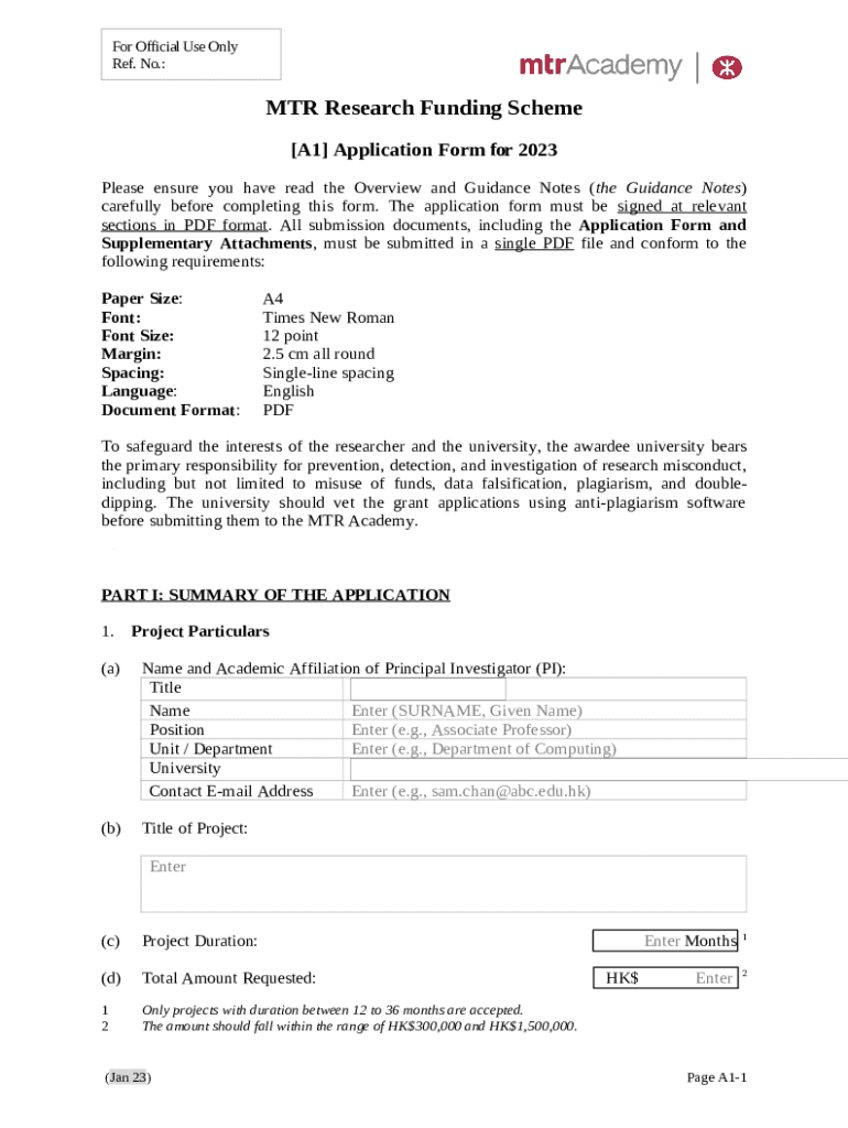 Notes on completing the major research project application ... Doc ...