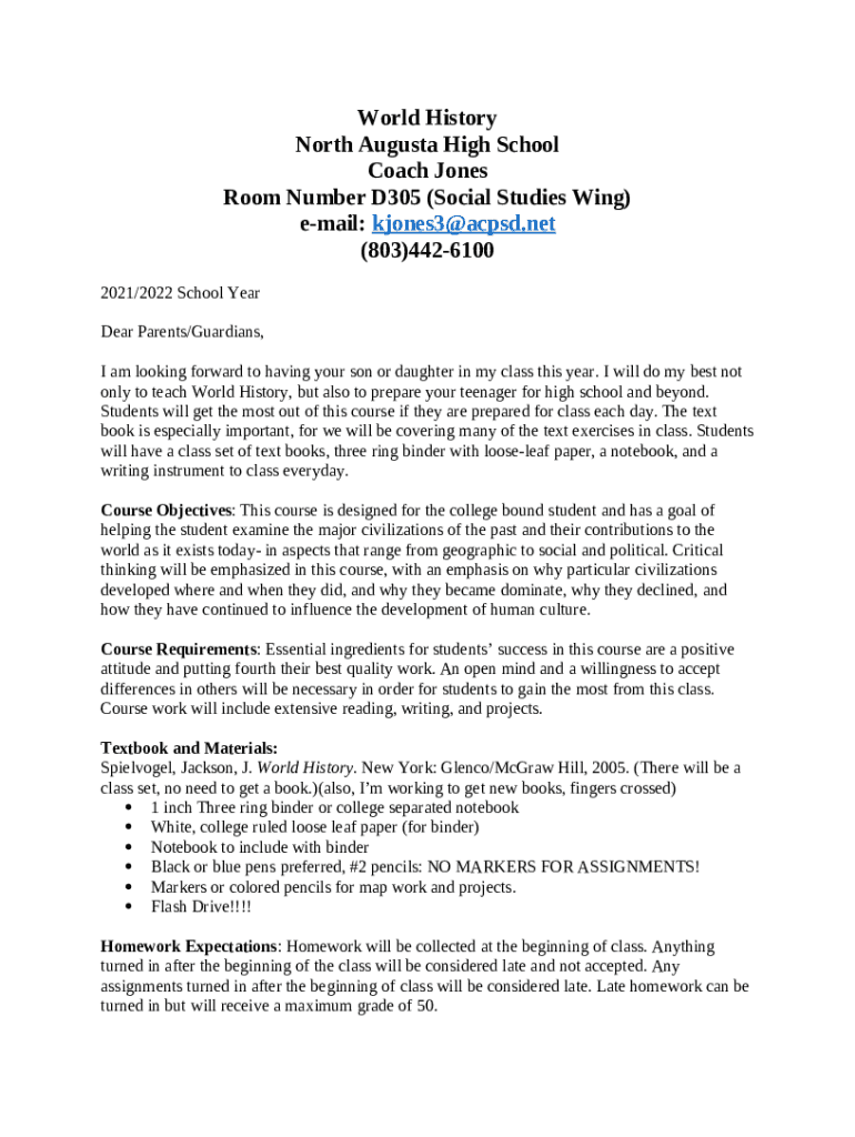 North Augusta High School Doc Template | pdfFiller