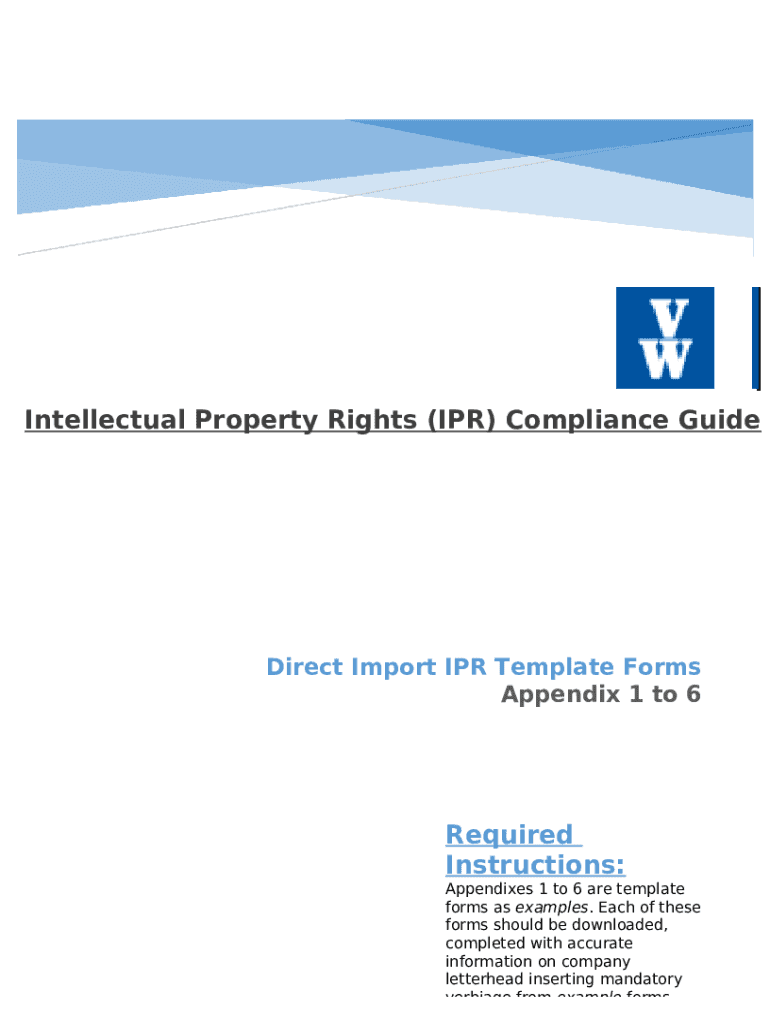 . Intellectual Property Rights (IPR) Compliance Guide Doc Template | pdfFiller