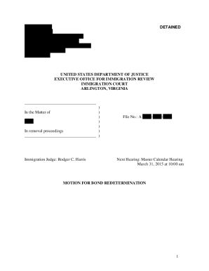 Fillable Online template emergency motion to reopen in absentia removal ...