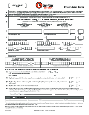 Fillable Online Lottery Prize Claim Declaration Form Fax Email Print - pdfFiller