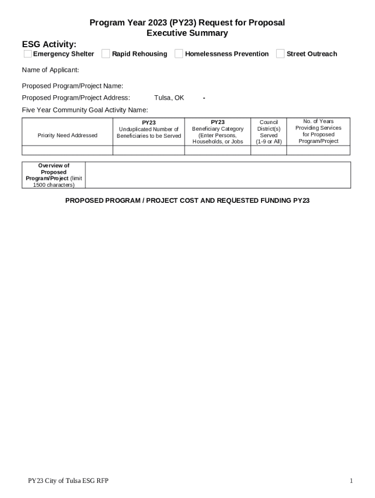 Request for Proposals (RFP) - Homelessness Prevention ... Doc Template ...