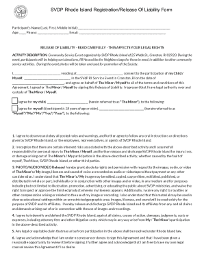 Fillable Online SVDP Rhode Island Registration/Release Of Liability ...