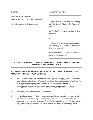 (file number in first instance) COURT OF APPEAL Doc Template | pdfFiller