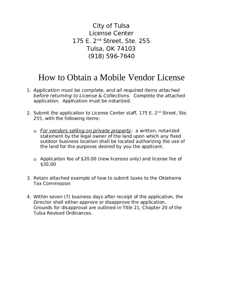 Mobile Food Vending Business License Application Process Doc Template ...