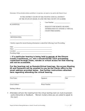 Request-for-Remote-Hearing-Ination. ... Doc Template | pdfFiller