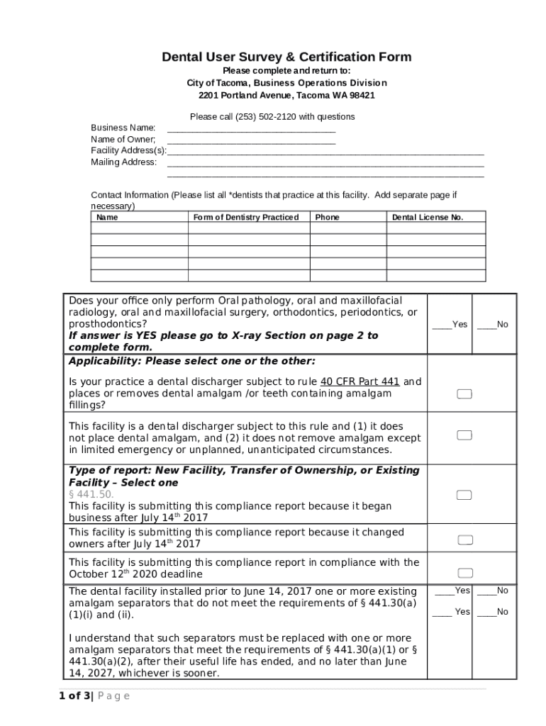 Dental Office Survey Template 18 Questions Doc Template | pdfFiller