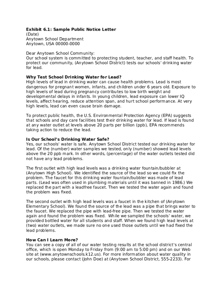 1: Sample Public Notice Letter Doc Template | pdfFiller