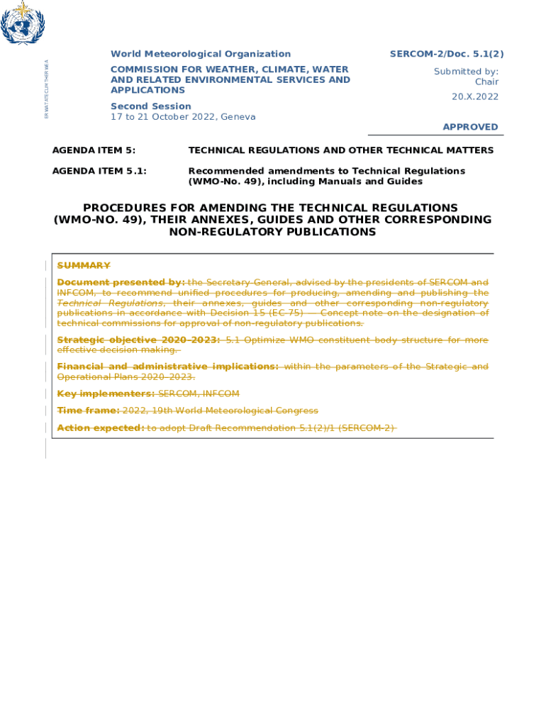 SERCOM-2 - World Meteorological Organization WMO Doc Template | pdfFiller