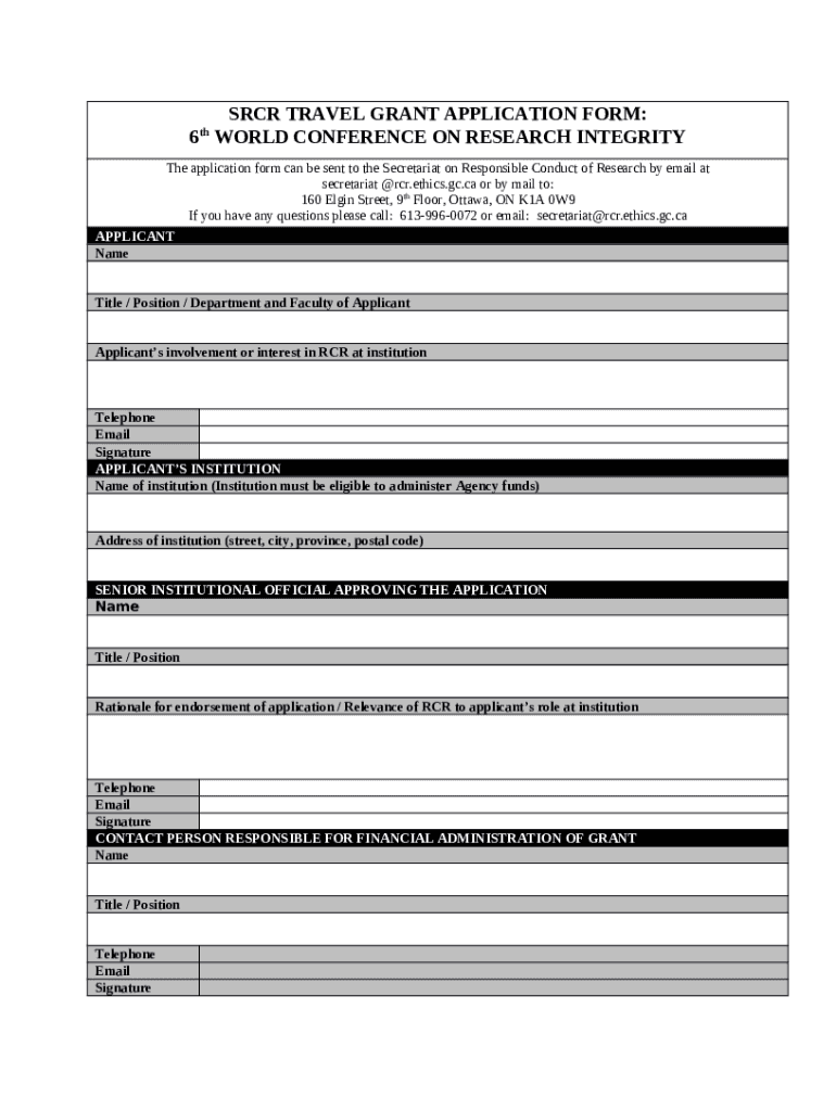 Application MRS Travel Grant Doc Template | pdfFiller