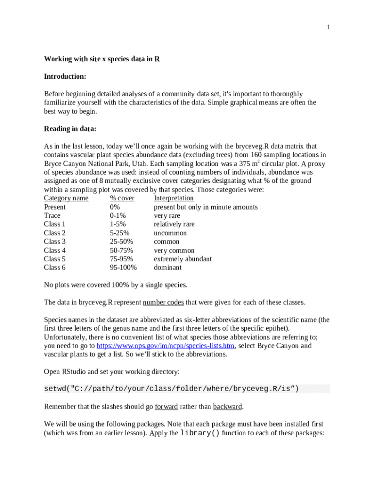 Data Analysis And Visualization In R For Ecologists Myweb Ttu Doc