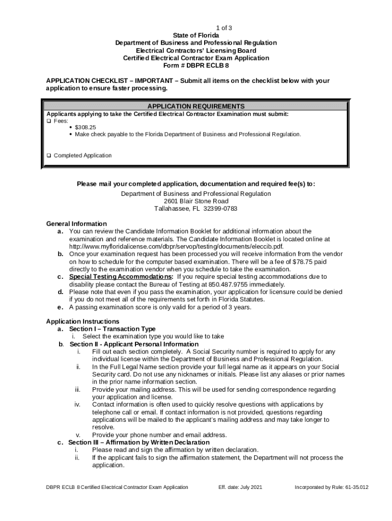Electrical Contractor License (Unlimited) FL Doc Template | pdfFiller