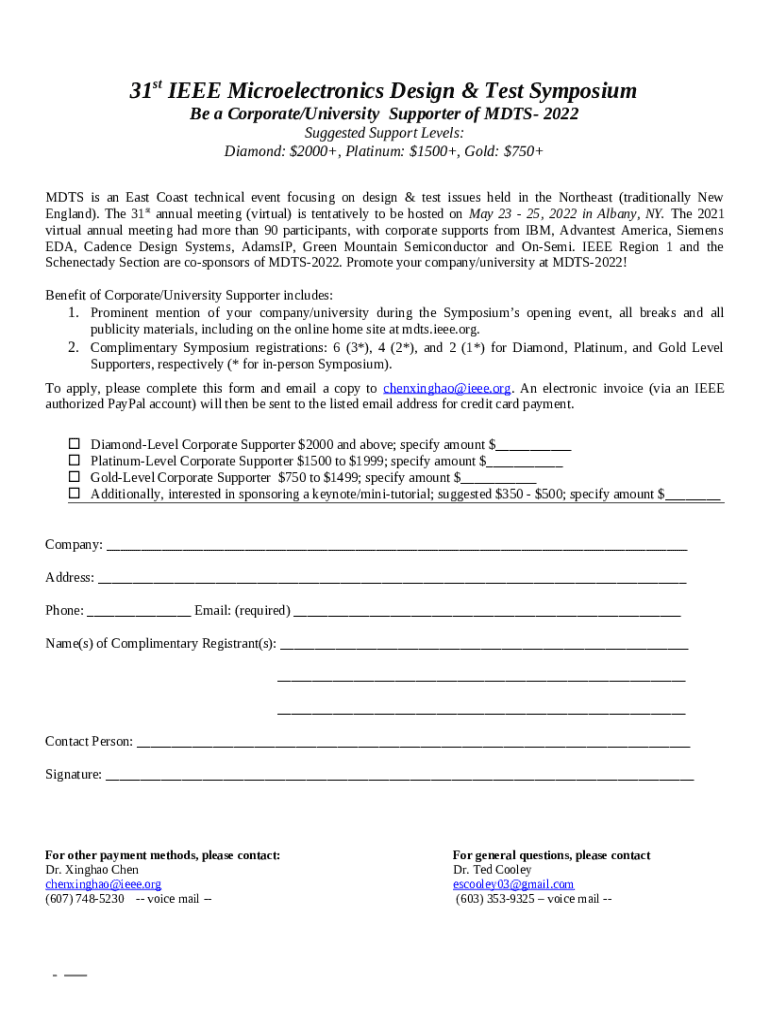 IEEE MICROELECTRONICS DESIGN & TEST SYMPOSIUM Doc Template | pdfFiller