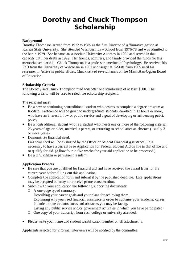 Dorothy L. Thompson Lecture Series - History Doc Template | pdfFiller