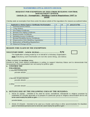 Fee Exemption Doc Template | pdfFiller