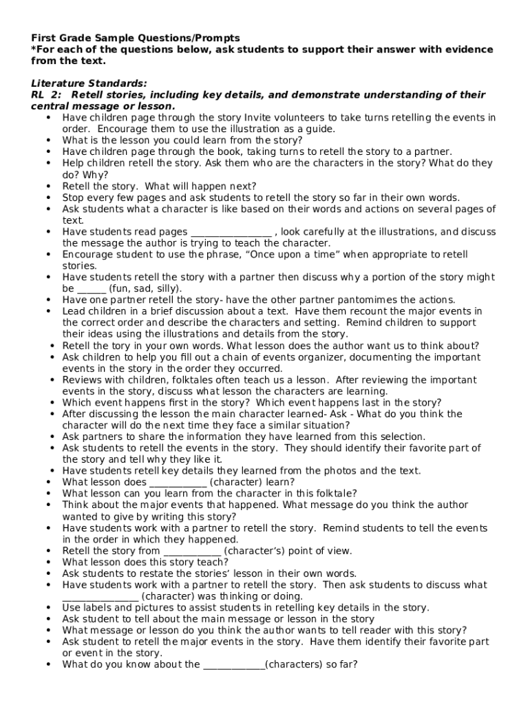 Standards Relating to Key Ideas & Details Doc Template | pdfFiller