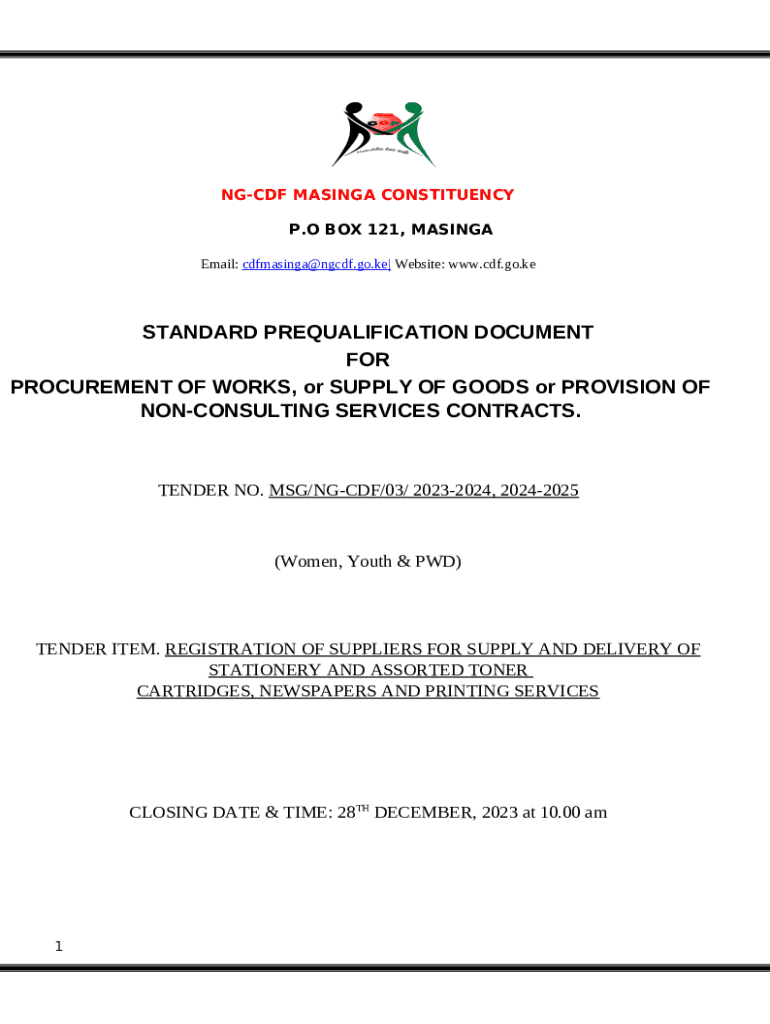 ng-cdf masinga constituency Doc Template | pdfFiller