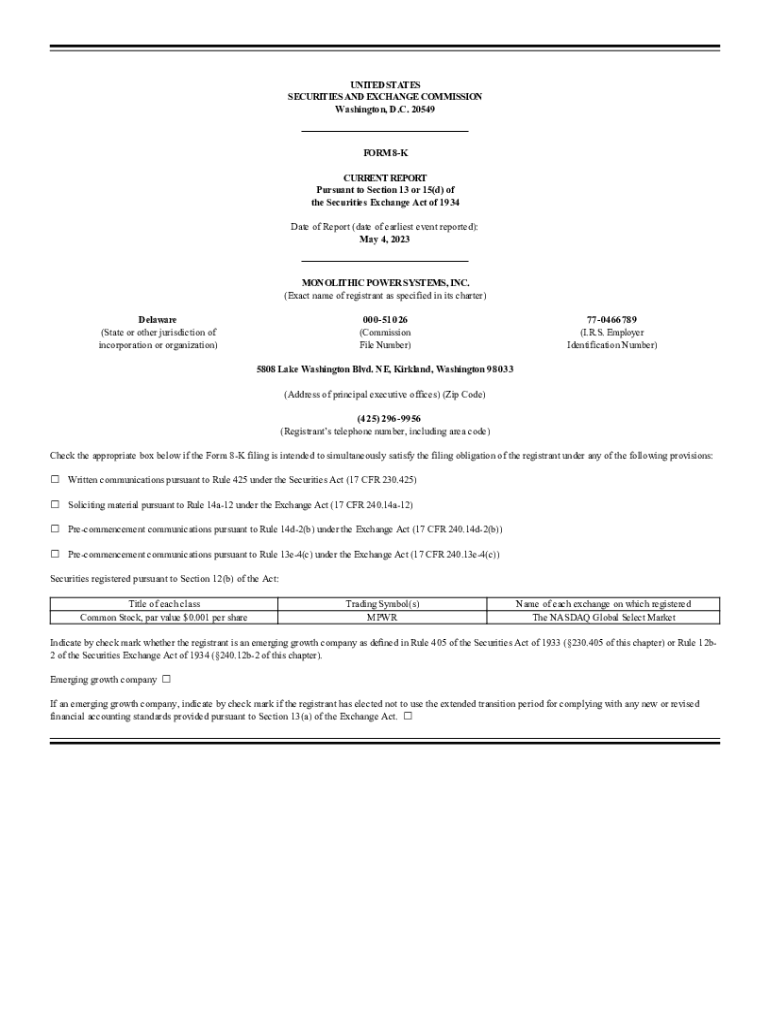Fillable Online Q1 2023 MPS Form 8-K Fax Email Print - pdfFiller