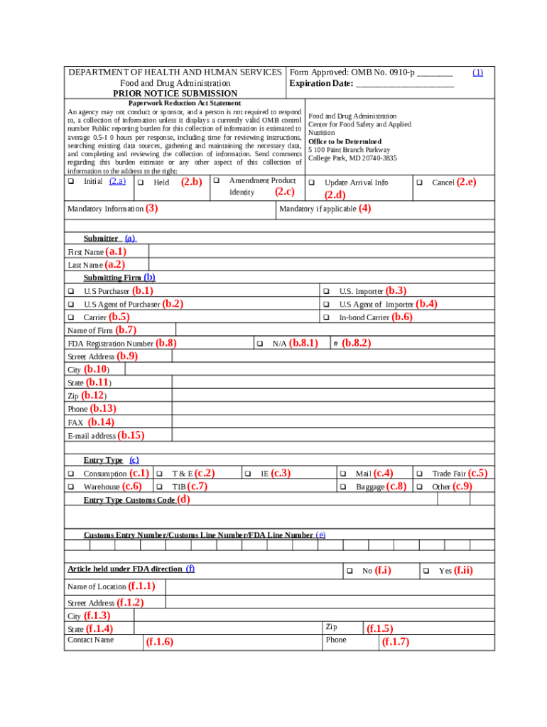 2830 Blood Establishment Registration and Product Listing Doc Template ...