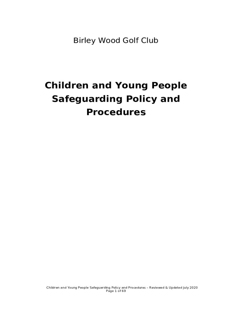 Safeguarding Policy - Children, Young People and Adults Doc Template ...