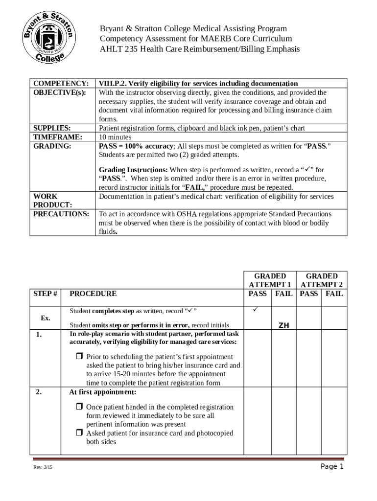 Educational Competencies for Medical Assistants Doc Template | pdfFiller