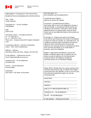 REQUEST FOR PROPOSAL AMENDMENT ... Doc Template | pdfFiller