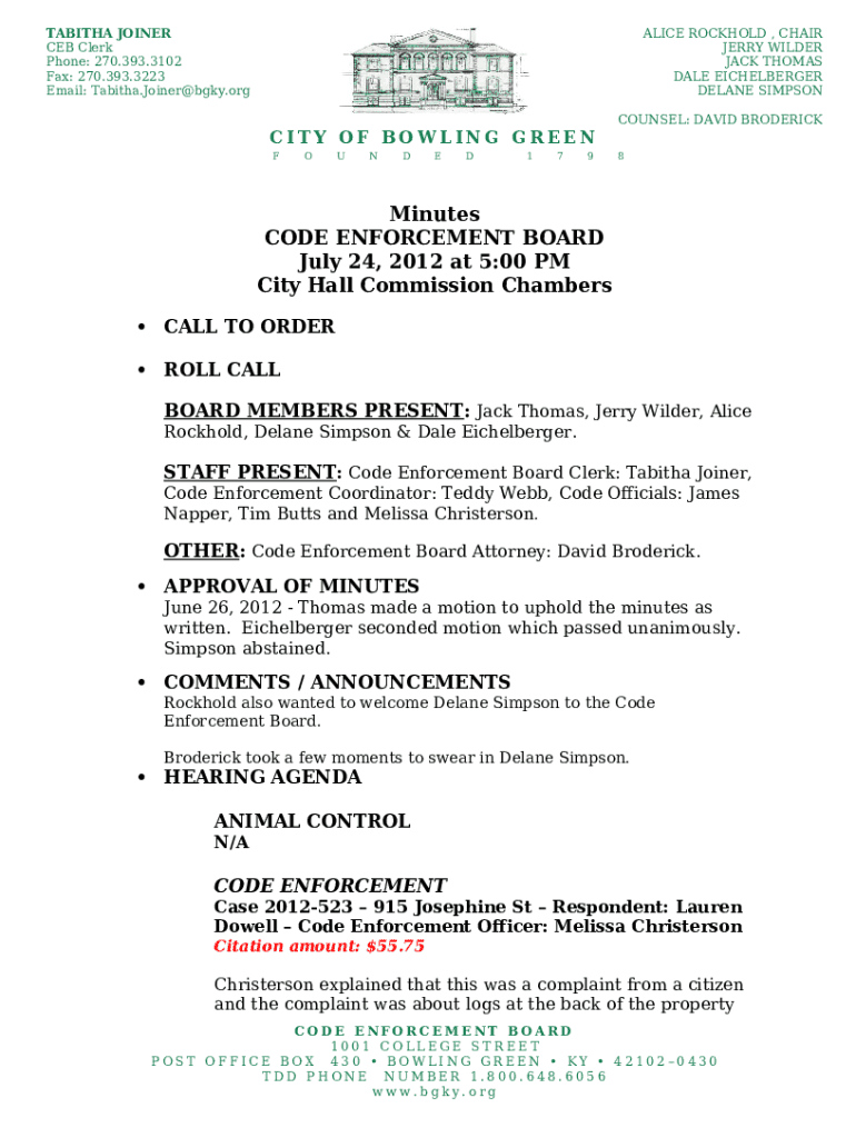 BOARD MEMBERS PRESENT: Jack Thomas, Jerry Wilder, Alice Rockhold ...