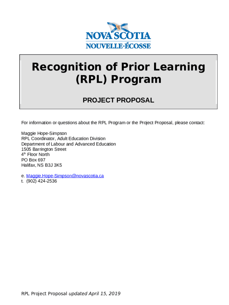 Co-Producing a Recognition of Prior Learning (RPL) Toolkit ... Doc ...