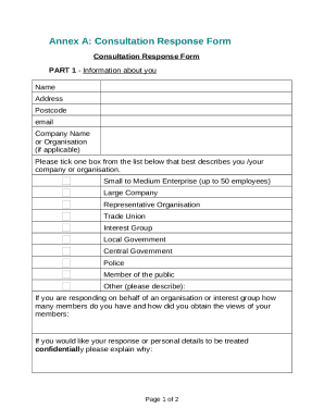 Annex B - Consultation Response Doc Template | pdfFiller