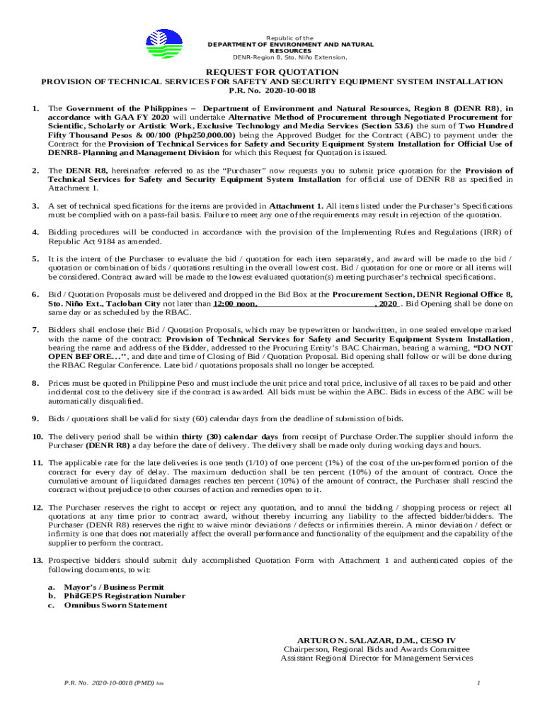 Request for Quotation (RFQ)/Request for Proposal (RFP) Doc Template | pdfFiller