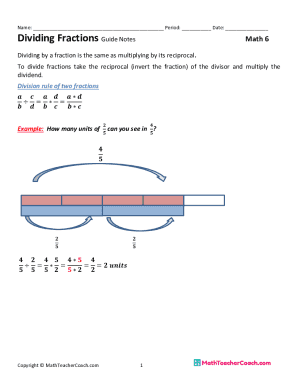 Fillable Online Dividing by a Fraction is the Same as Multiplying by ...